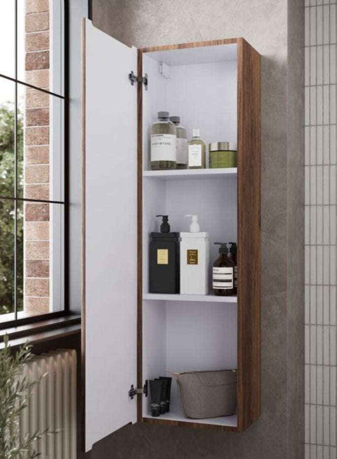 Core Textured Walnut Oak Wall Hung Vanity Unit - Multiple Sizes - Opti