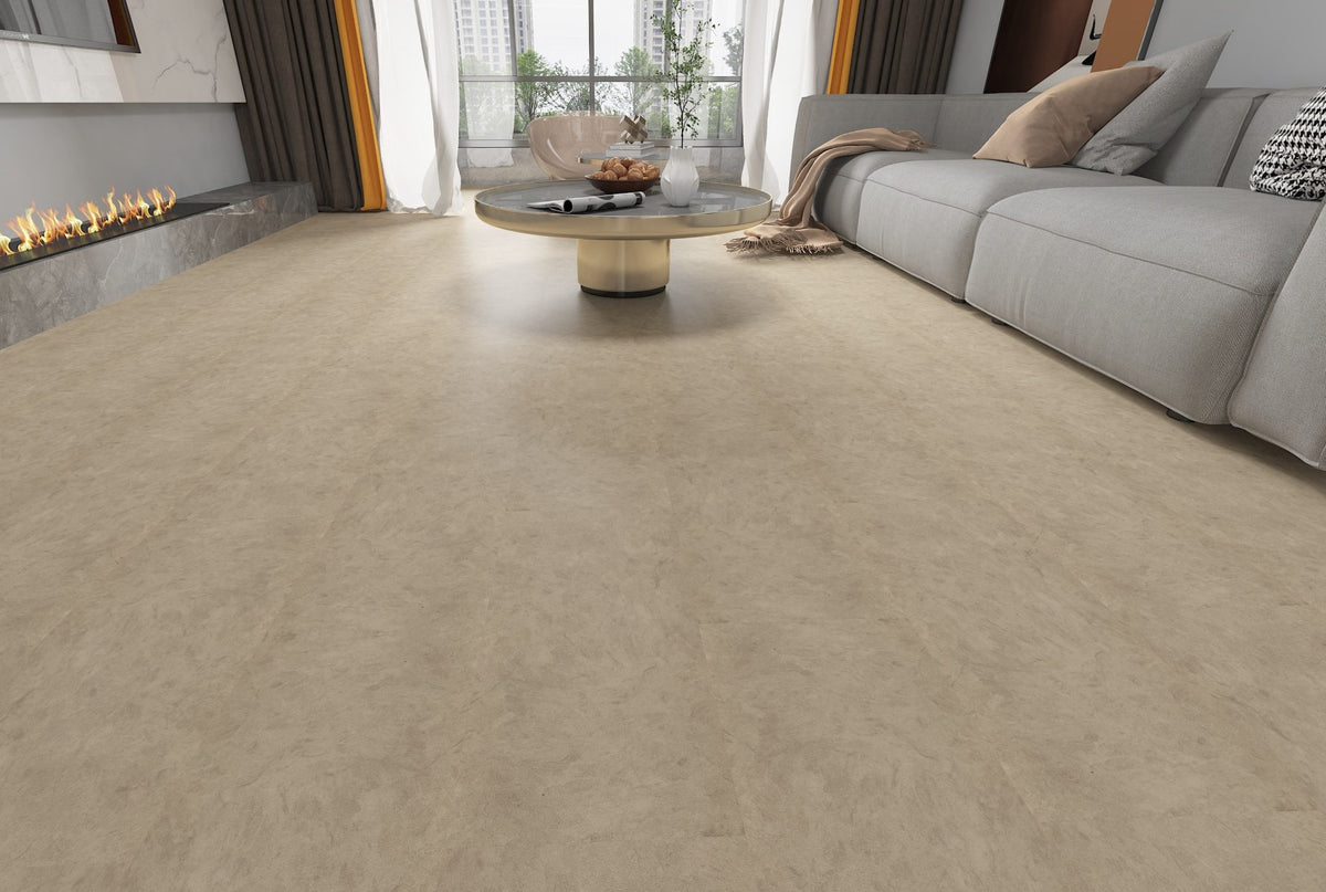 Elite Sand Stone Effect Tile Effect LVT | Beige Vinyl Click Flooring ...