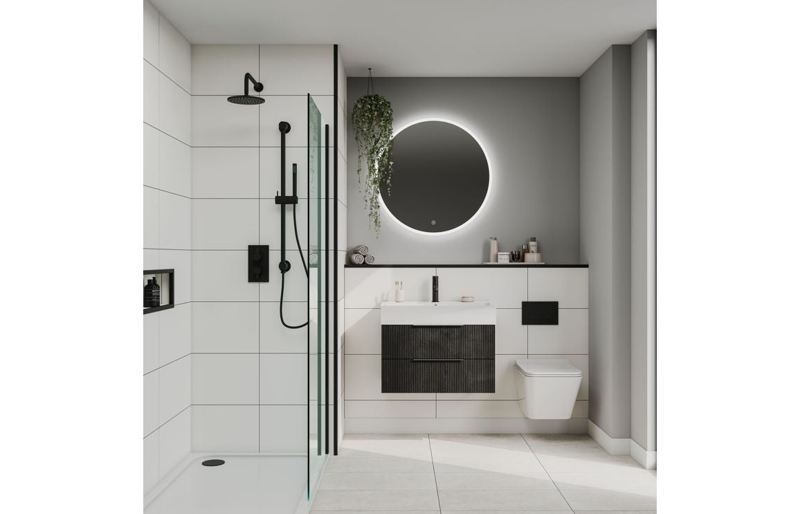 Fibo Contemporary | White Contrast | Tile Effect Bathroom Wall Panel