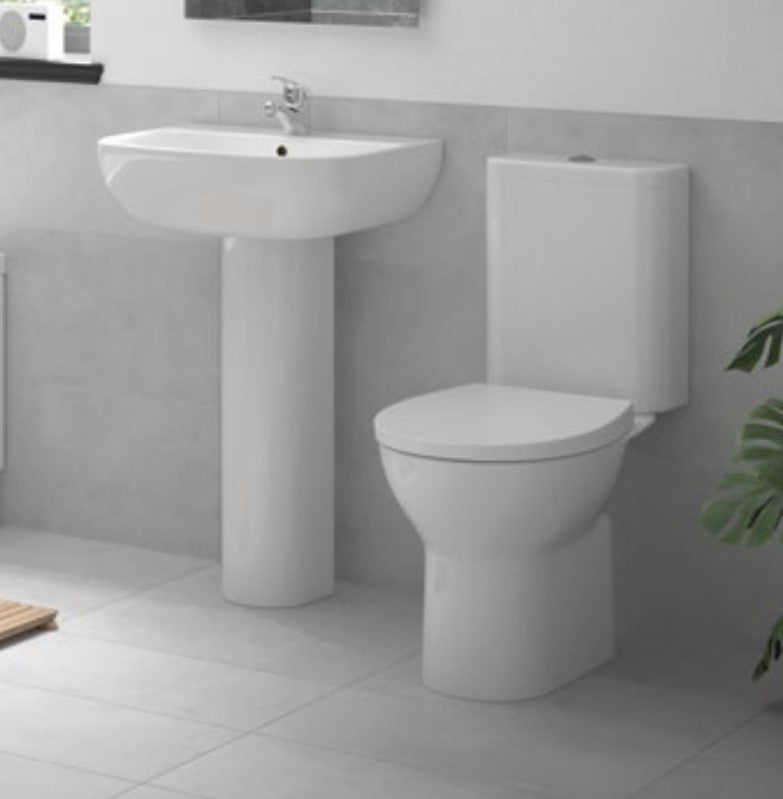 Rimless Close Coupled WC and Pedestal Basin Pack | Luxury Bathrooms