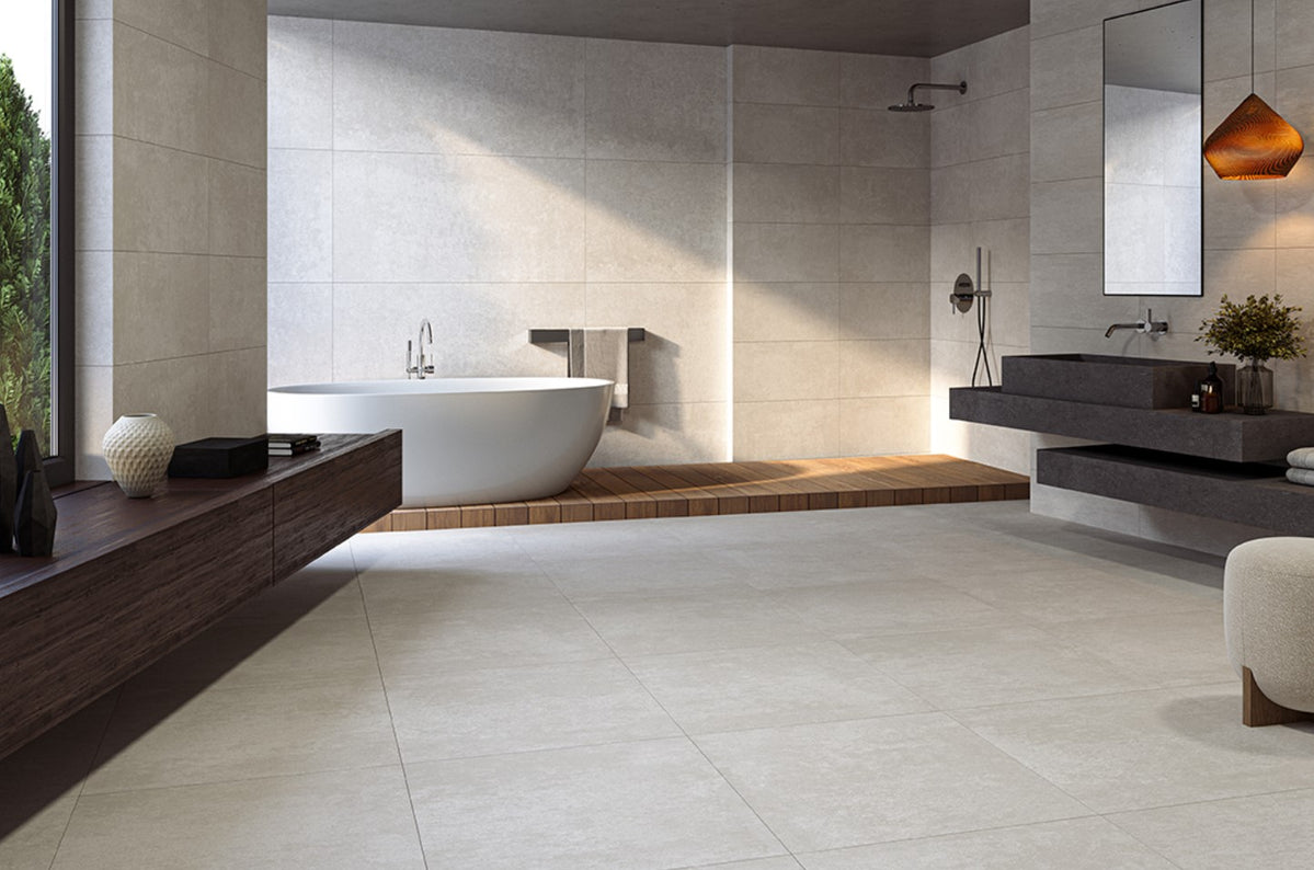 Urban Silver Grey Matt Large Tile | Urban Concrete Effect Tiles ...