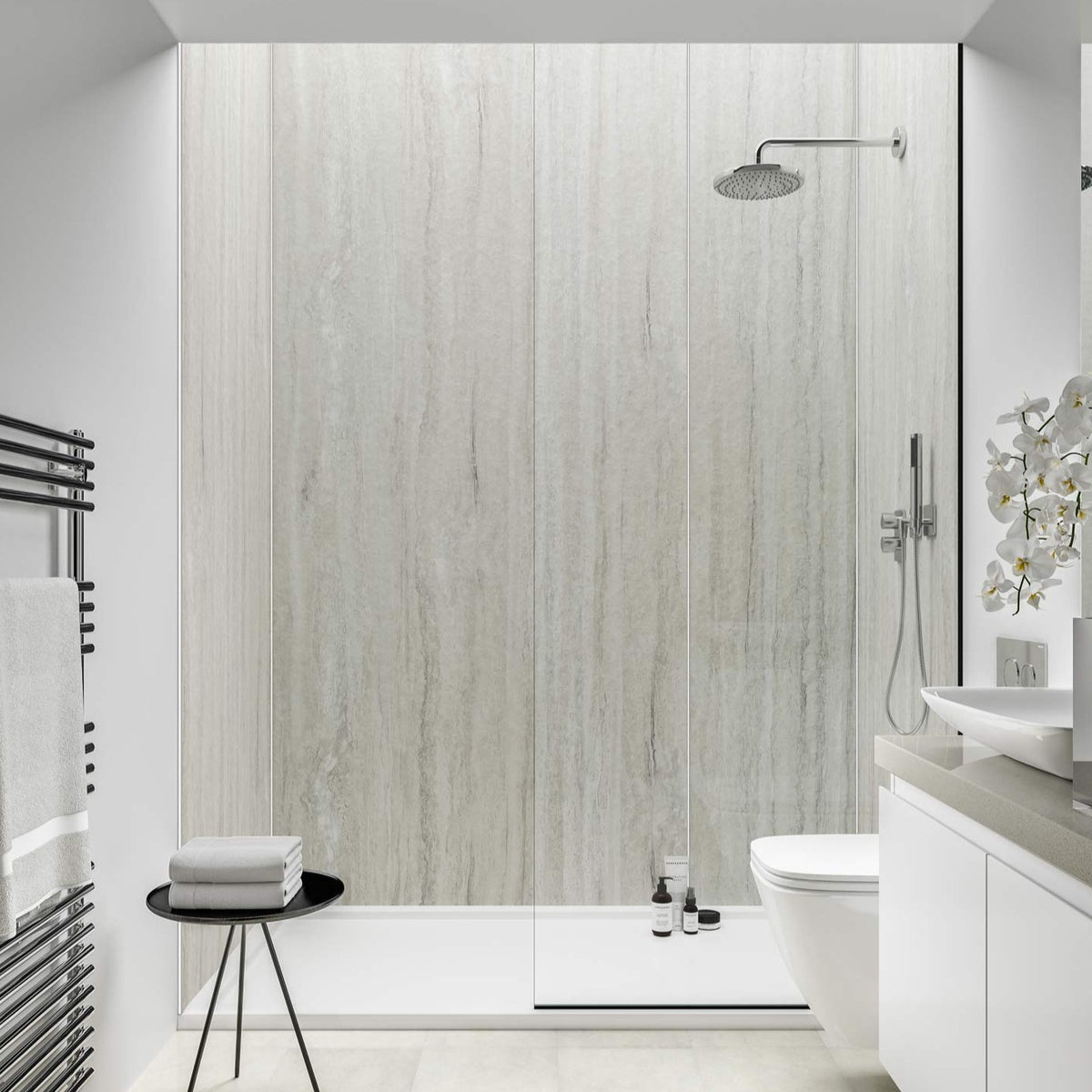 MultiPanel Classic Jupiter Silver Bathroom Wall Panel