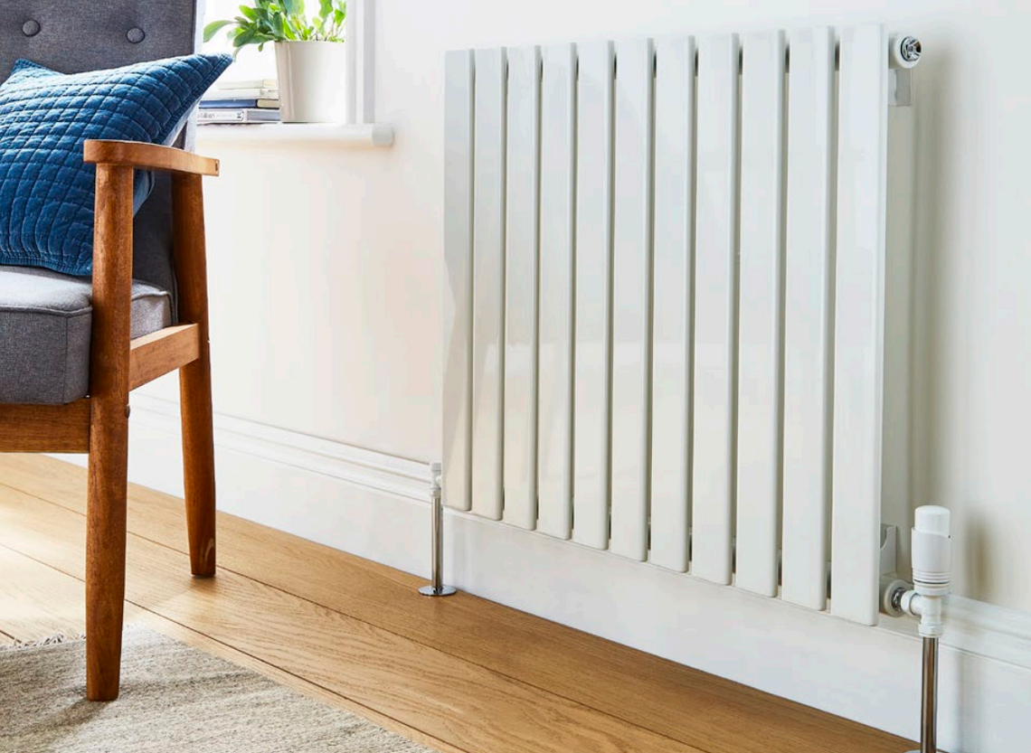 KVit Flat Panel White Horizontal Designer Radiator | Luxury Heating