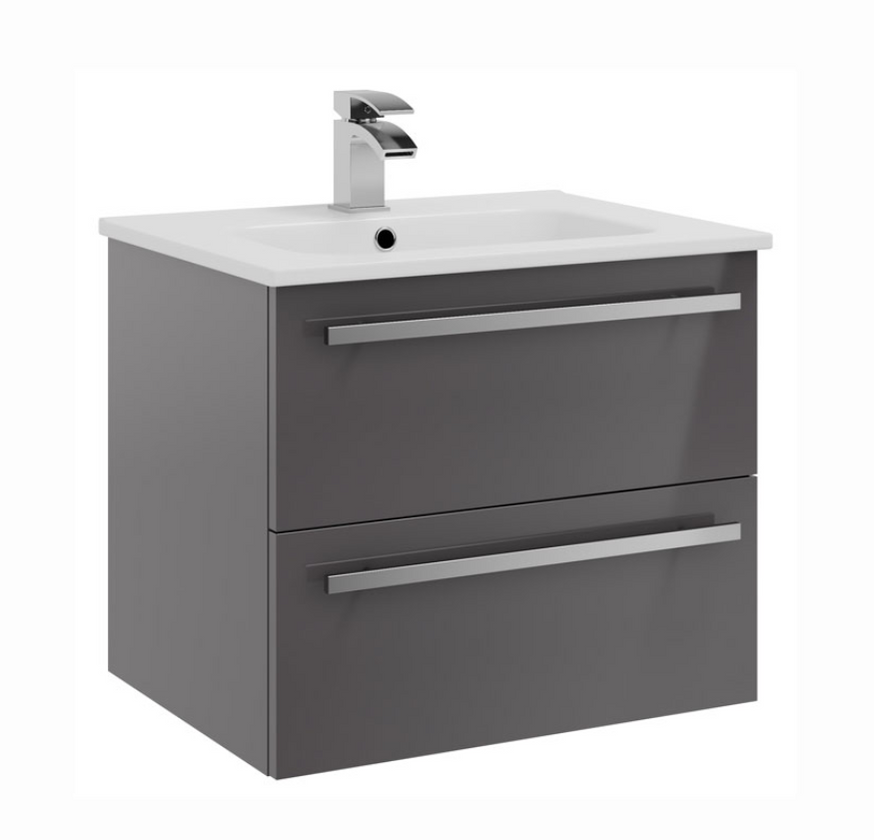 Gloss Grey Wall Hung Vanity | Wall Mounted Vanity | Luxury Bathrooms
